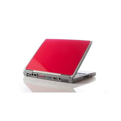 A red laptop cover protective vinyl sticker