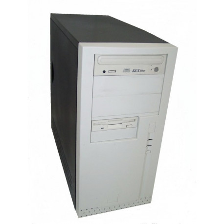 Stylish black and white Athlon computer tower with windows xp pro