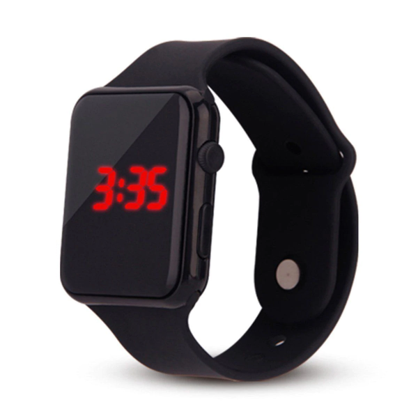 A retro 70s style red LED digital watch unisex